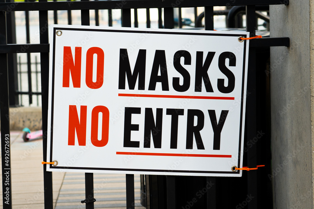 "No Mask No Entry" Stock Photo | Adobe Stock