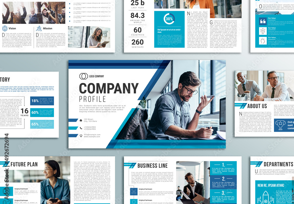 Company Presentation Layout Stock Template | Adobe Stock