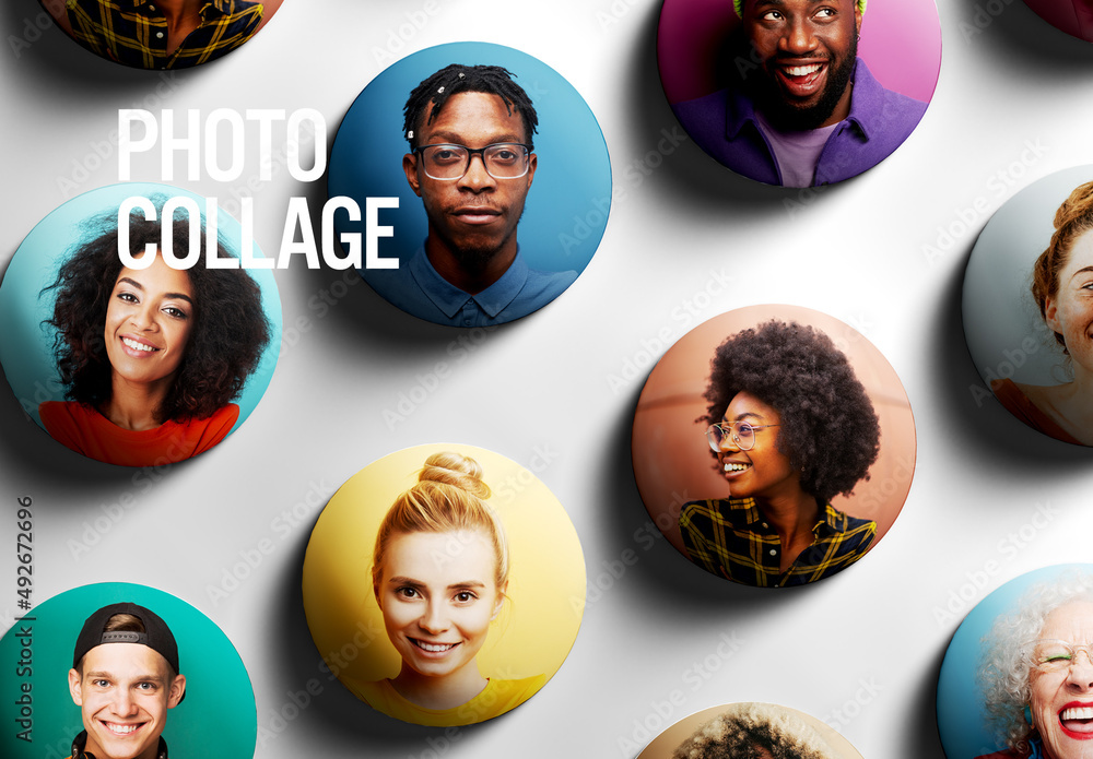 Sphere Photo Collage Mockup Stock Template | Adobe Stock