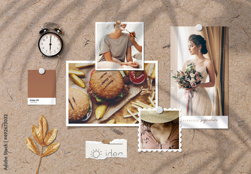 Moodboard Mockup for Creative Photography Portfolio and Showcase Stock ...
