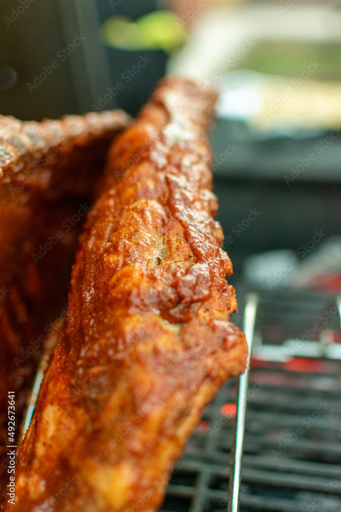 Fotka „costillas de cerdo a la bbq costillas a la barbecue bbq ...