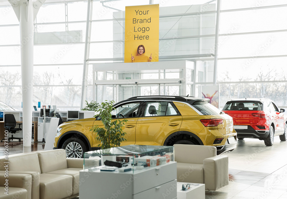 Car Dealer Showroom Banner Mockup Stock Template | Adobe Stock