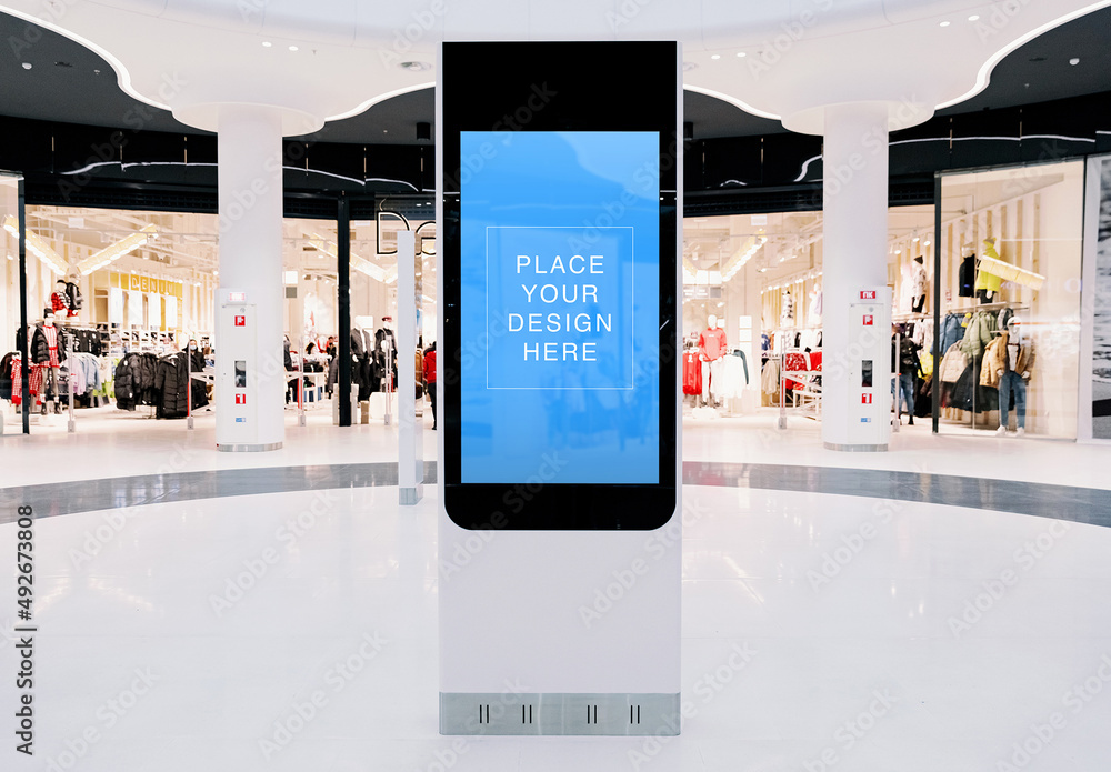 Shopping Mall Banner Screen Mockup Stock Template | Adobe Stock