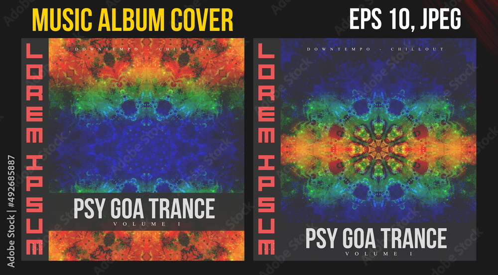 Music Album Cover Art. Abstract Vector Design of CD Cover and Vinyl ...