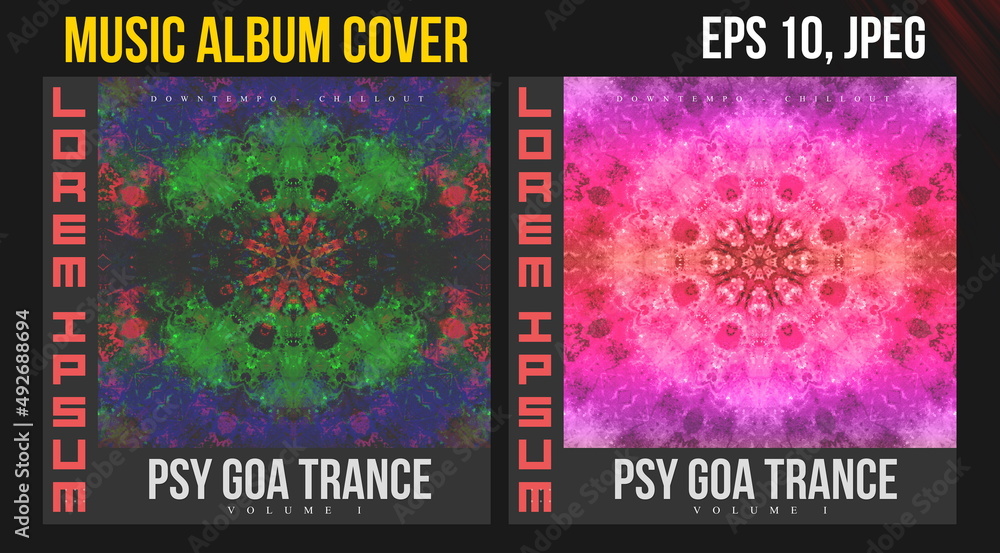 Music Album Cover Art. Abstract Vector Design of CD Cover and Vinyl ...