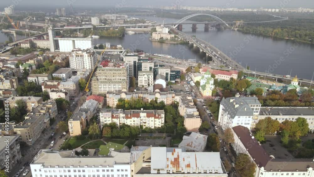 Kyiv, Ukraine - aerial view of capital city Stock Video | Adobe Stock