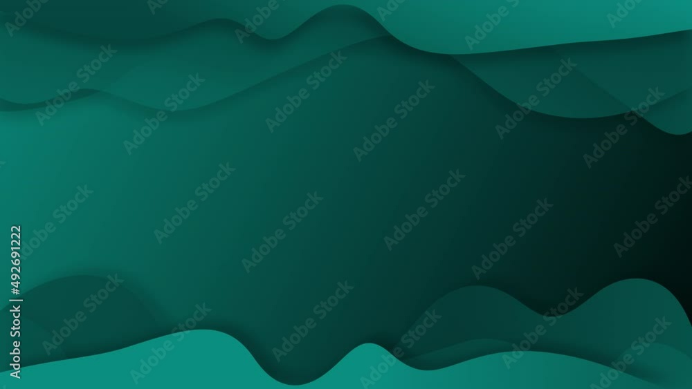 Waves gradient abstract background at the top and bottom of emerald ...
