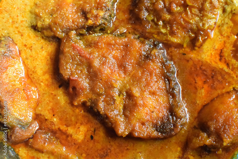 Rohu fish (labeo rohita) kalia - a spicy delicious Indian Bengali's ...