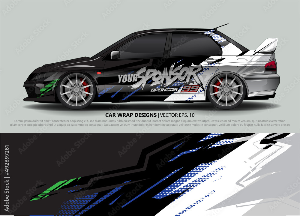 car wrap design. simple lines with abstract background vector concept ...