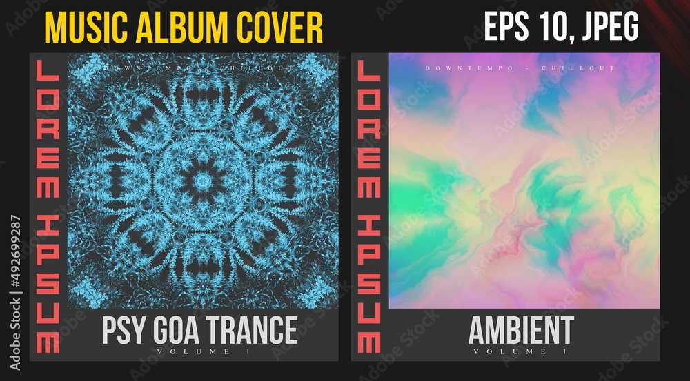 Music Album Cover Art. Abstract Vector Design of CD Cover and Vinyl ...