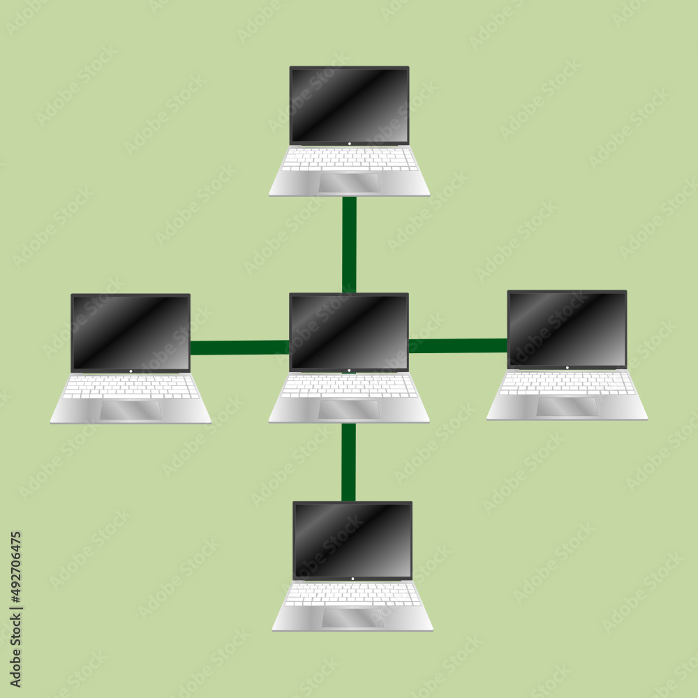 A collection of vector illustrations of network topology internet ...