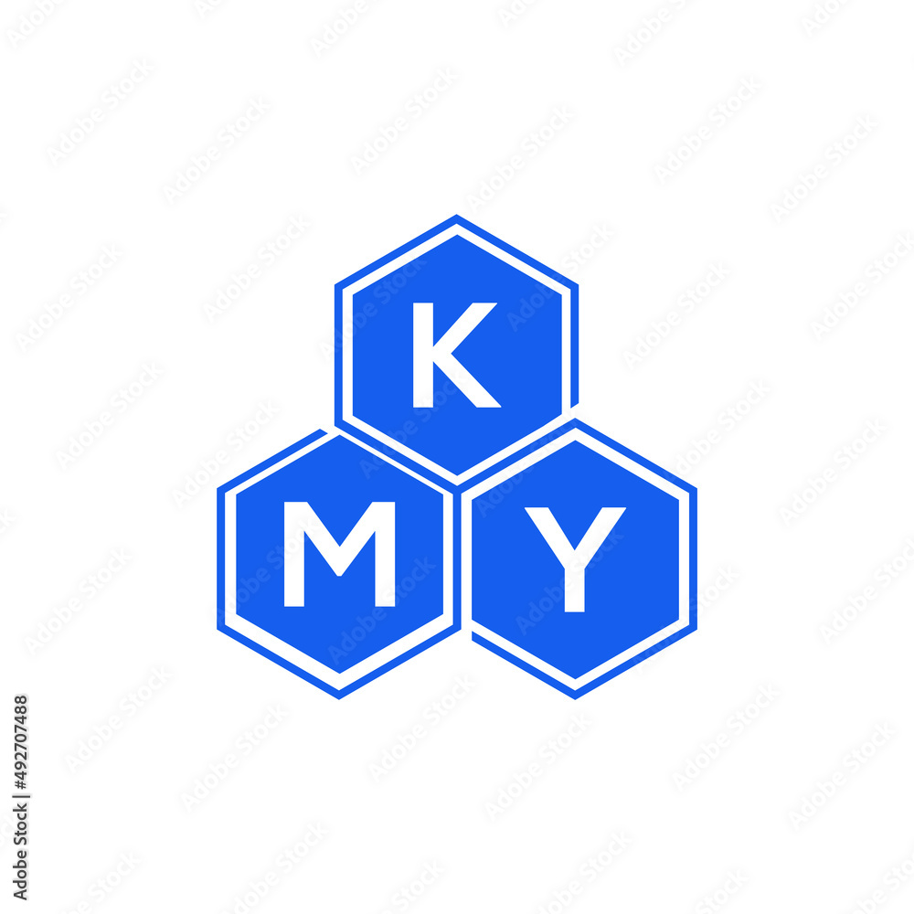 KMY letter logo design on White background. KMY creative initials ...