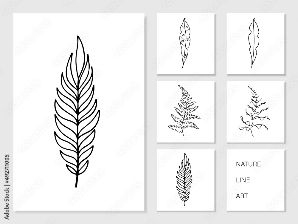 Nature line art Hand drawn. Illustration about Nature line art. Stock ...