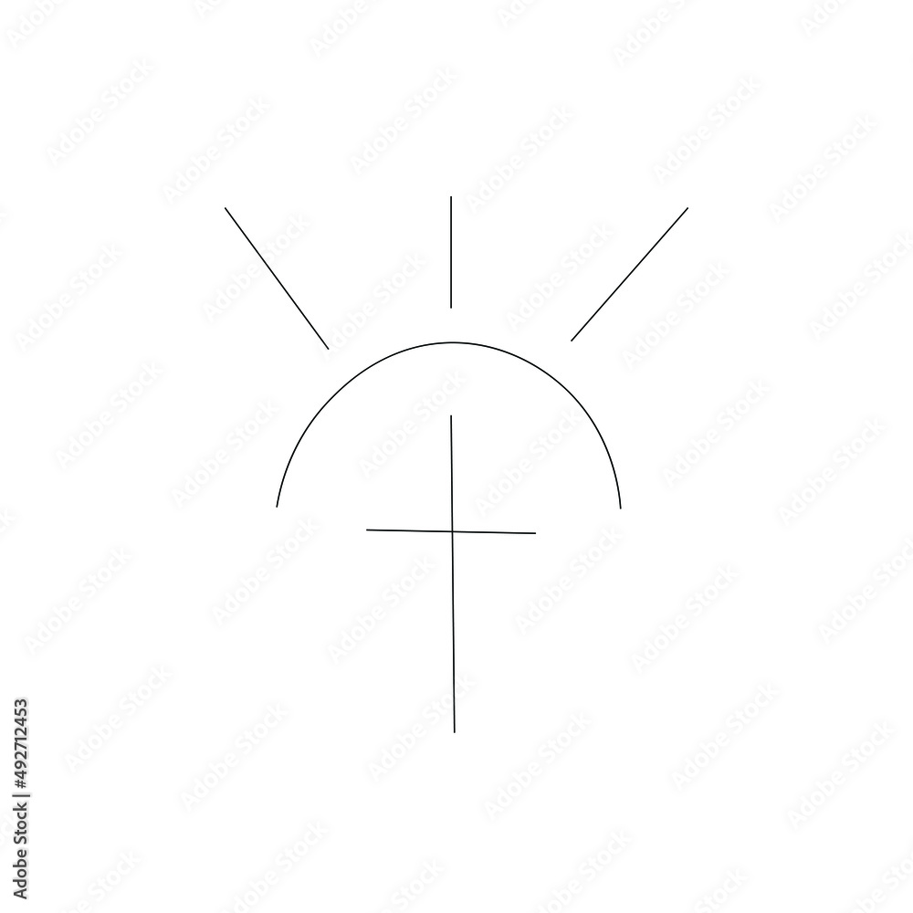Christian cross Jesus Christ line drawing vector illustration Stock ...