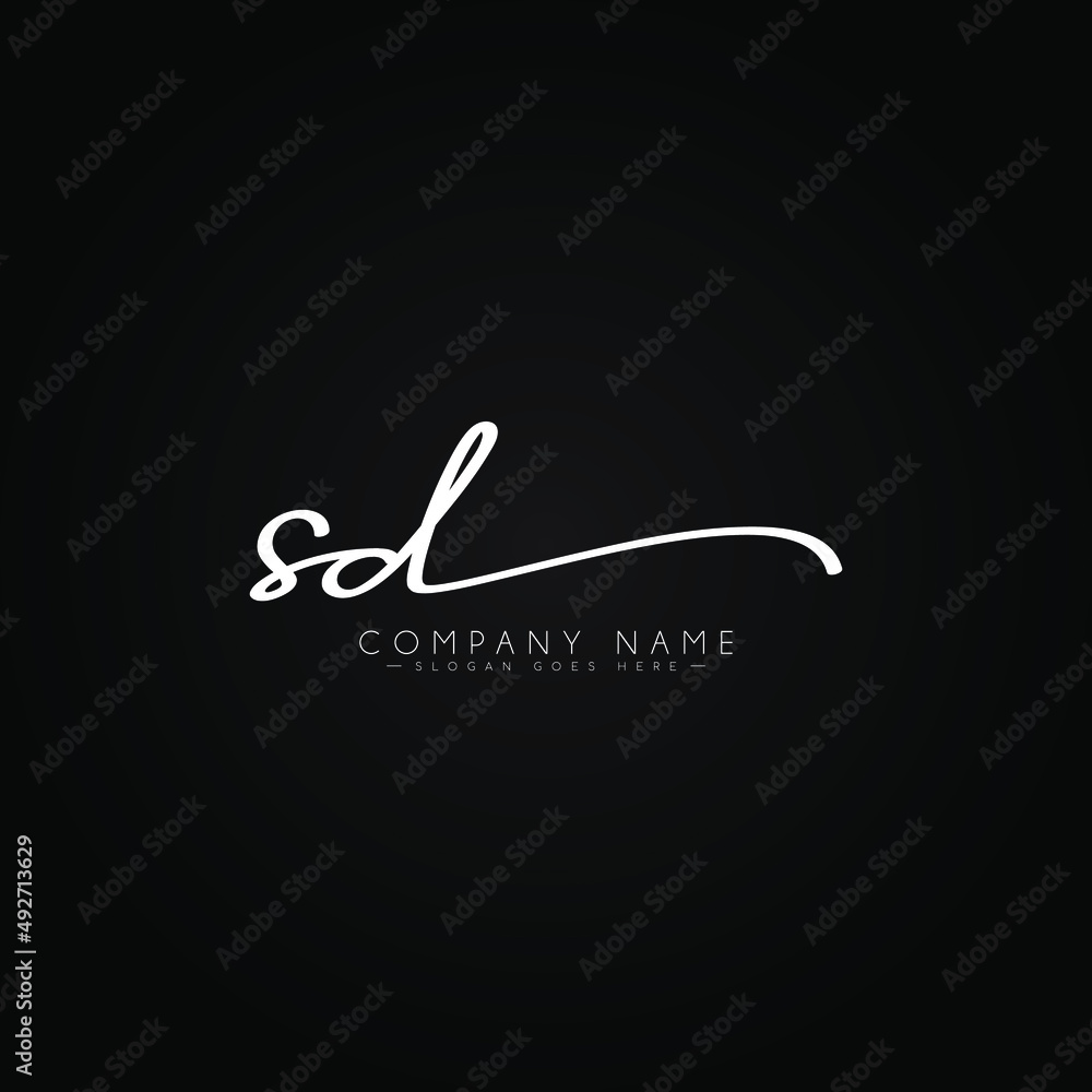 Initial Letter SD Logo - Handwritten Signature Logo Stock Vector ...