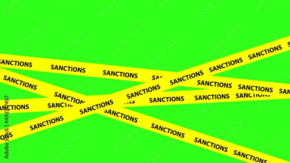 Multiple Sanctions imposed on concept. Green Screen Seamless Loop ...
