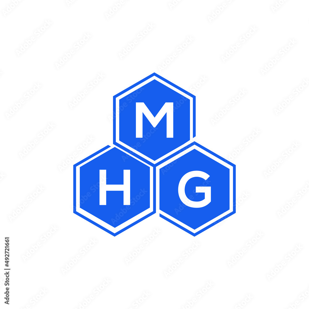 MHG letter logo design on White background. MHG creative initials ...