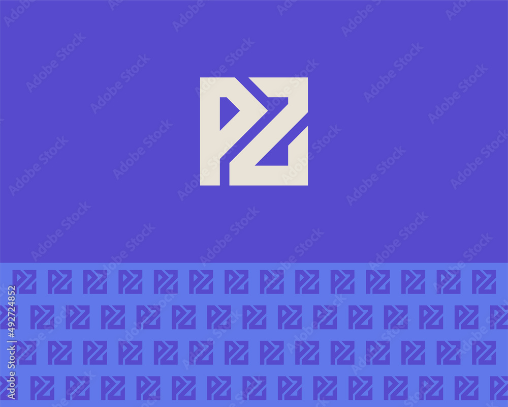 Letter P Z logo design. creative minimal monochrome monogram symbol ...