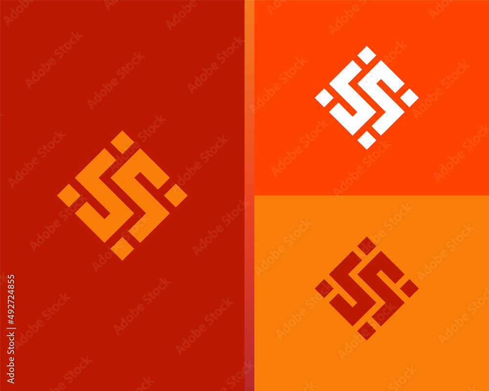 Vetor de Letter S S logo design. creative minimal monochrome monogram ...