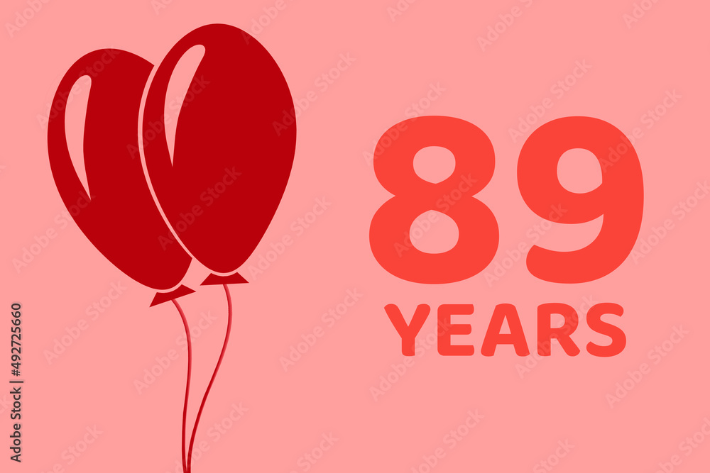 89 years logo. Illustration for celebration anniversary. Concept 89 ...