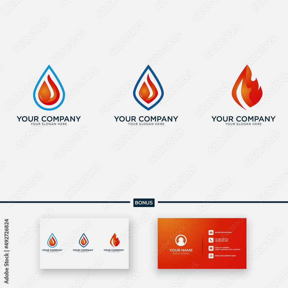 gas fire logo simple and modern Stock Vector | Adobe Stock