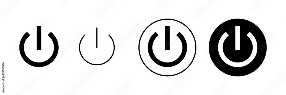 Power icons set. Power Switch sign and symbol. Electric power Stock ...