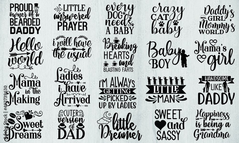 Baby SVG Bundle Stock Vector | Adobe Stock