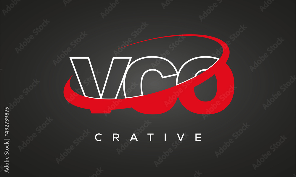 VCO creative letters logo with 360 symbol vector art template design ...