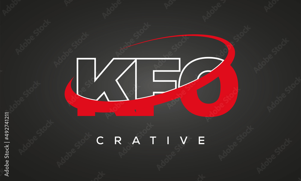 KFO creative letters logo with 360 symbol vector art template design ...