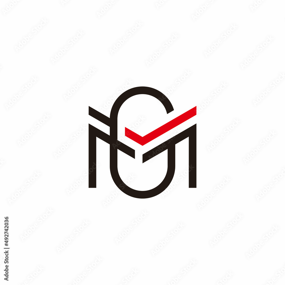 letter mg check mark symbol geometric logo vector Stock Vector | Adobe ...
