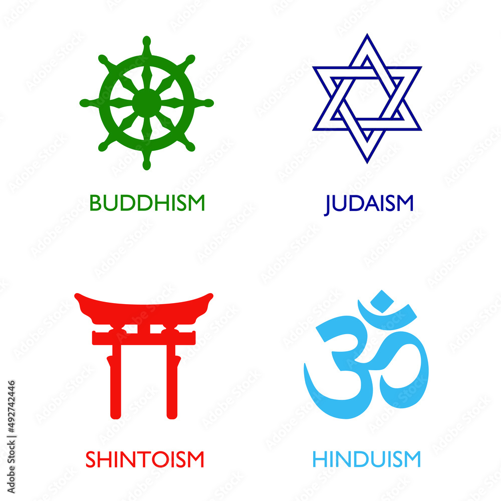 World religion symbols. Signs of major religious groups and religions ...