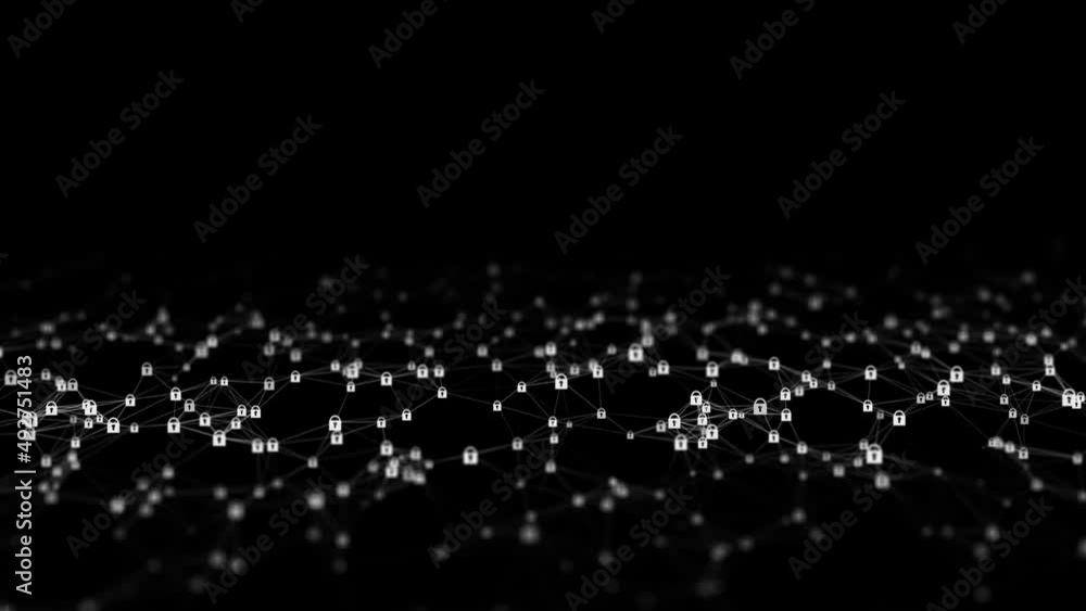 Cyber security flow concept. Digital wave structure connecting code algorithms. Secure data ...