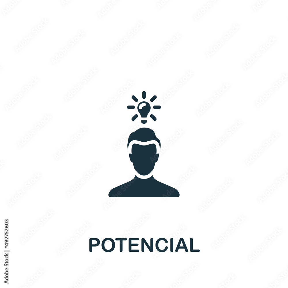 Potencial icon. Monochrome simple icon for templates, web design and ...