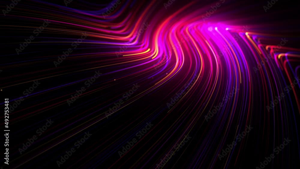 Abstract Glowing 3d Light Strokes Background/ 4k animation of an ...