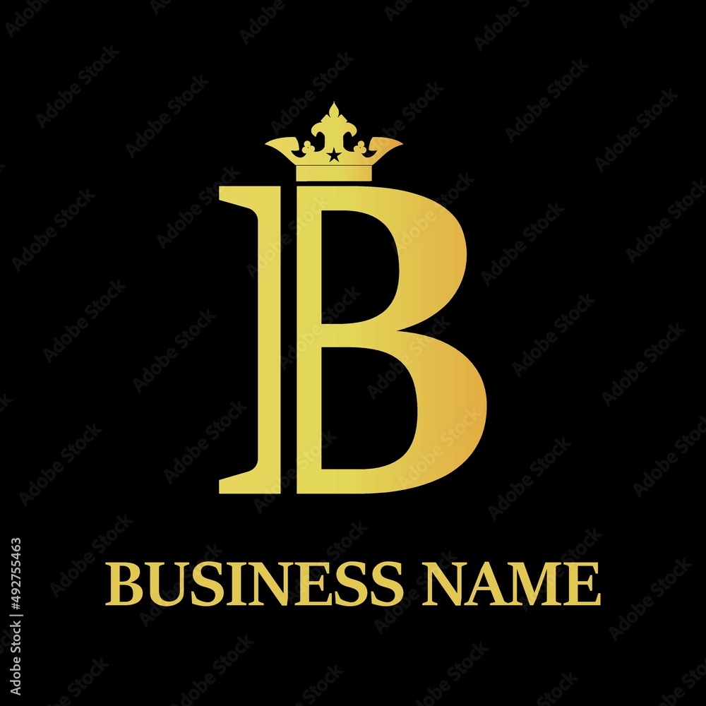 Letter b crown logo design template illustration. suitable for fashion ...