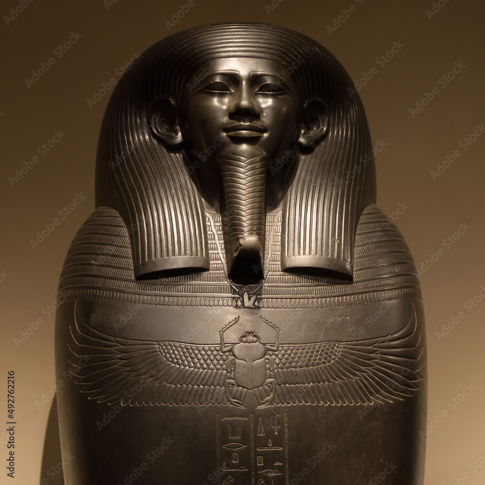 Sarcophagus of the Vizier Gemenefherbak at the Egyptian Museum of Turin, Italy Stock Photo ...
