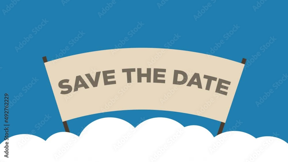 save the date sign animation. hand of businessman hold safety first ...