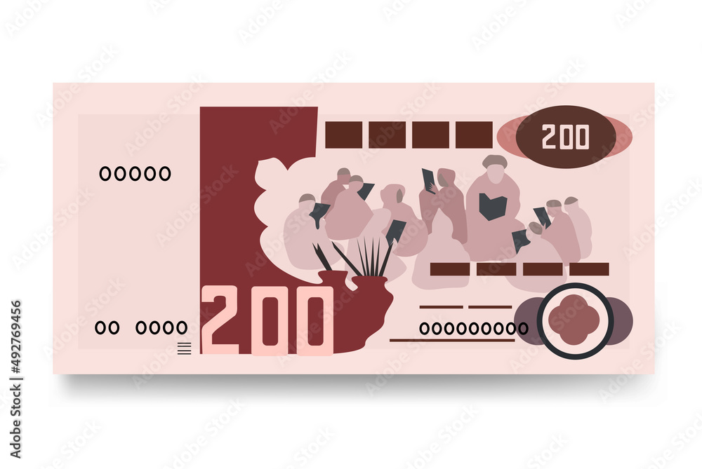 Algerian Dinar Vector Illustration. Algeria money set bundle banknotes ...