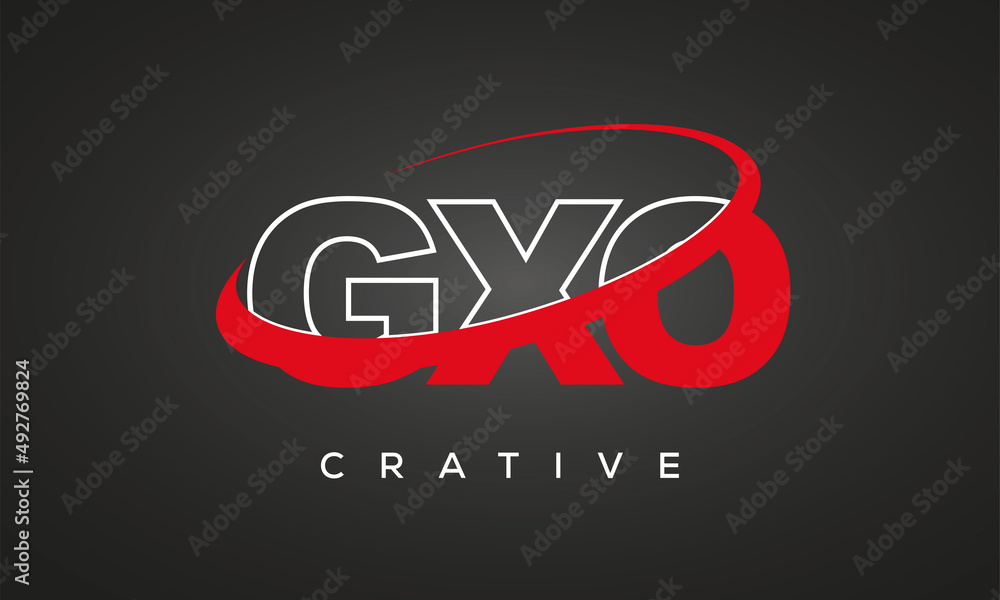 GXO creative letters logo with 360 symbol vector art template design ...