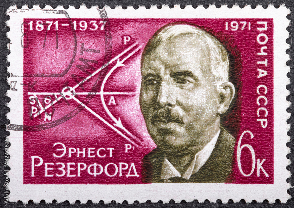 USSR - CIRCA 1971: Postage stamp 'Portrait of Ernest Rutherford ...