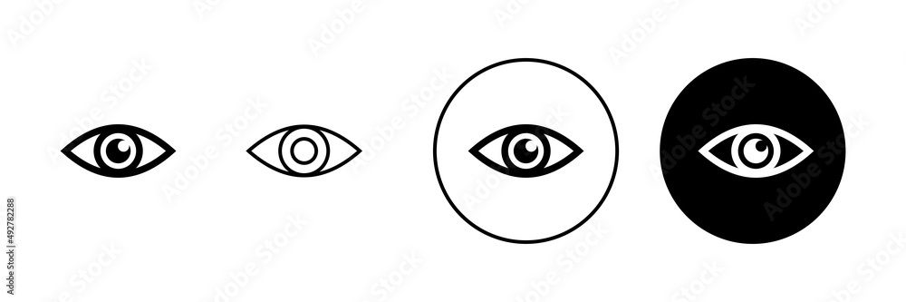 Eye icons set. Eye sign and symbol. Look and Vision icon. Stock Vector ...