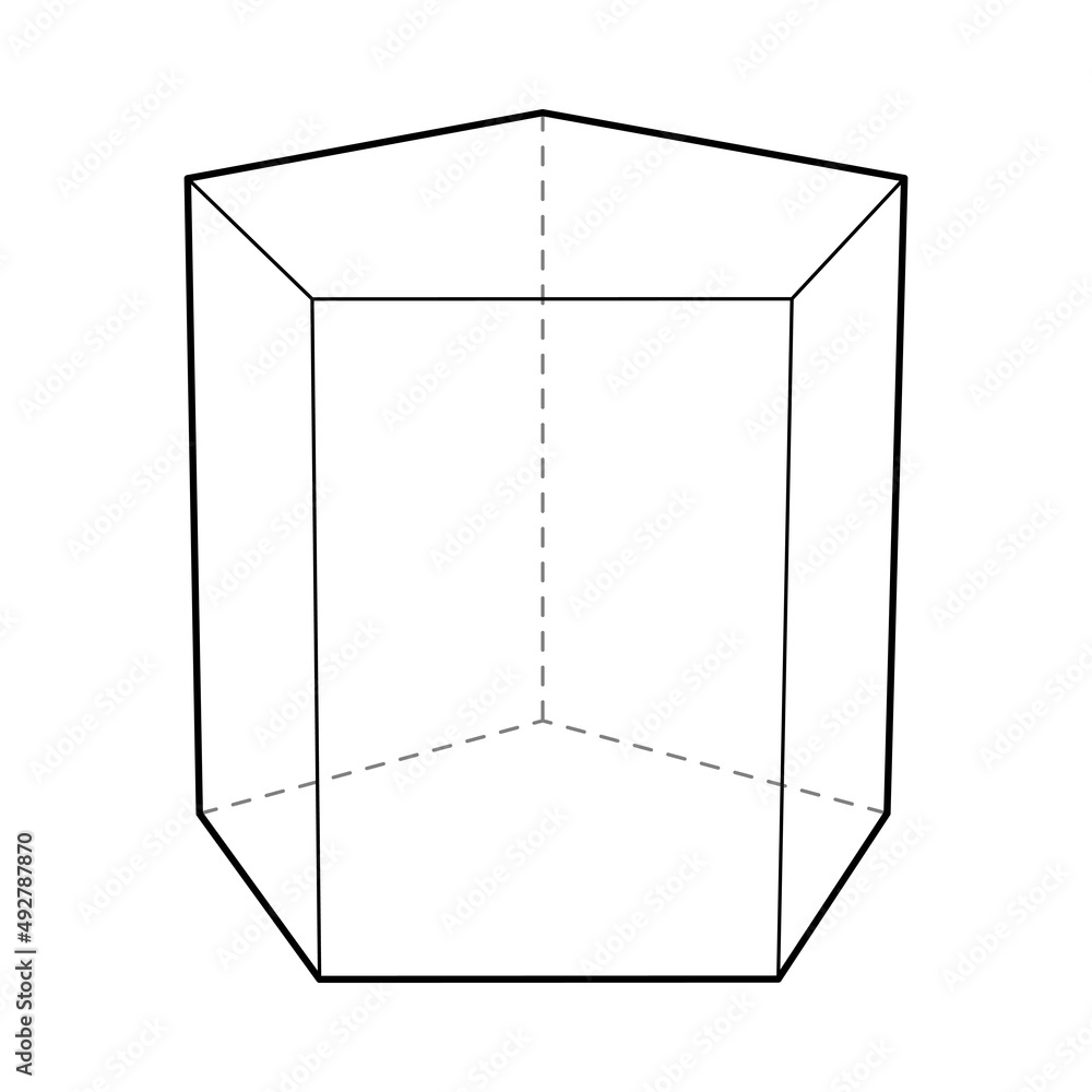 Pentagonal Prism Stereometric Composition Stock Vector | Adobe Stock