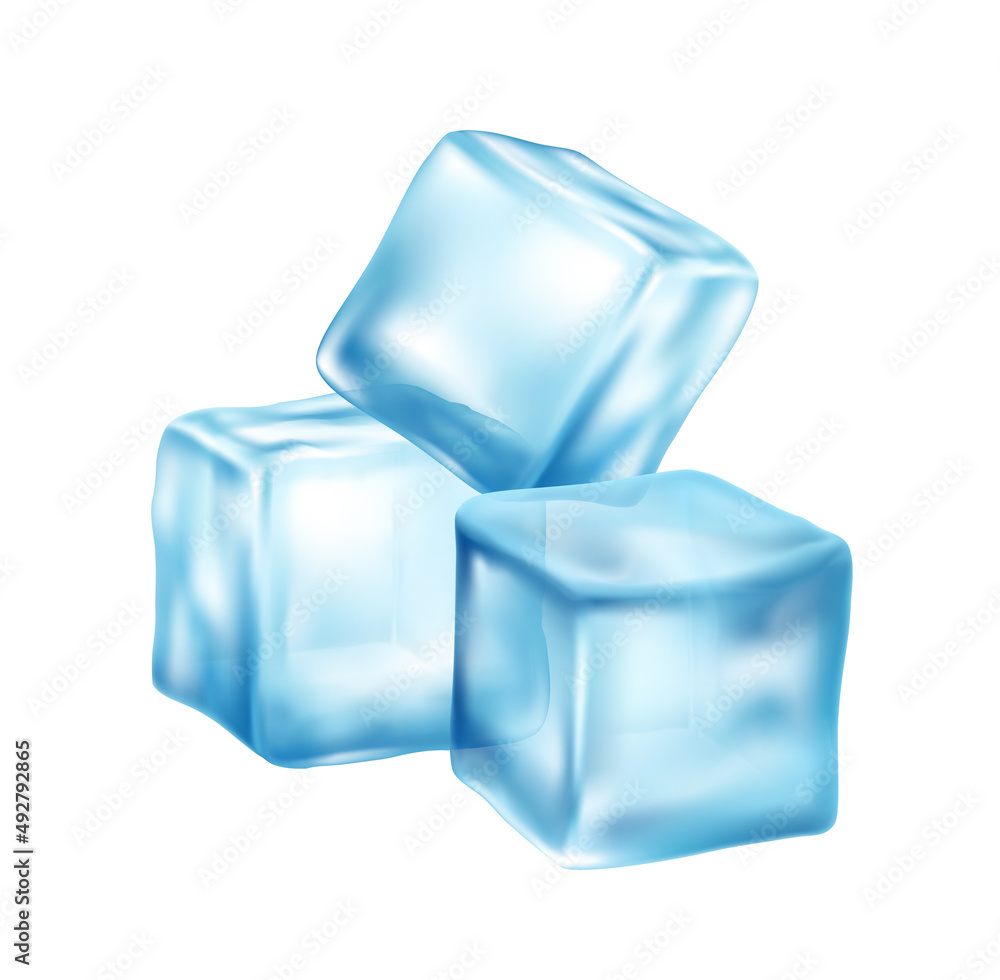 Realistic Ice Cubes Composition Stock Vector | Adobe Stock