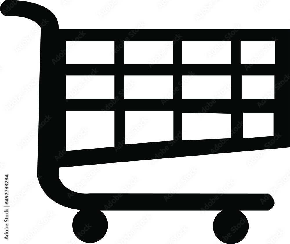 goods trolley illustration vector, goods trolley icon vector, simple ...