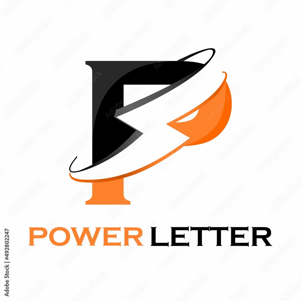 Power letter or electric letter logo design template illustration ...