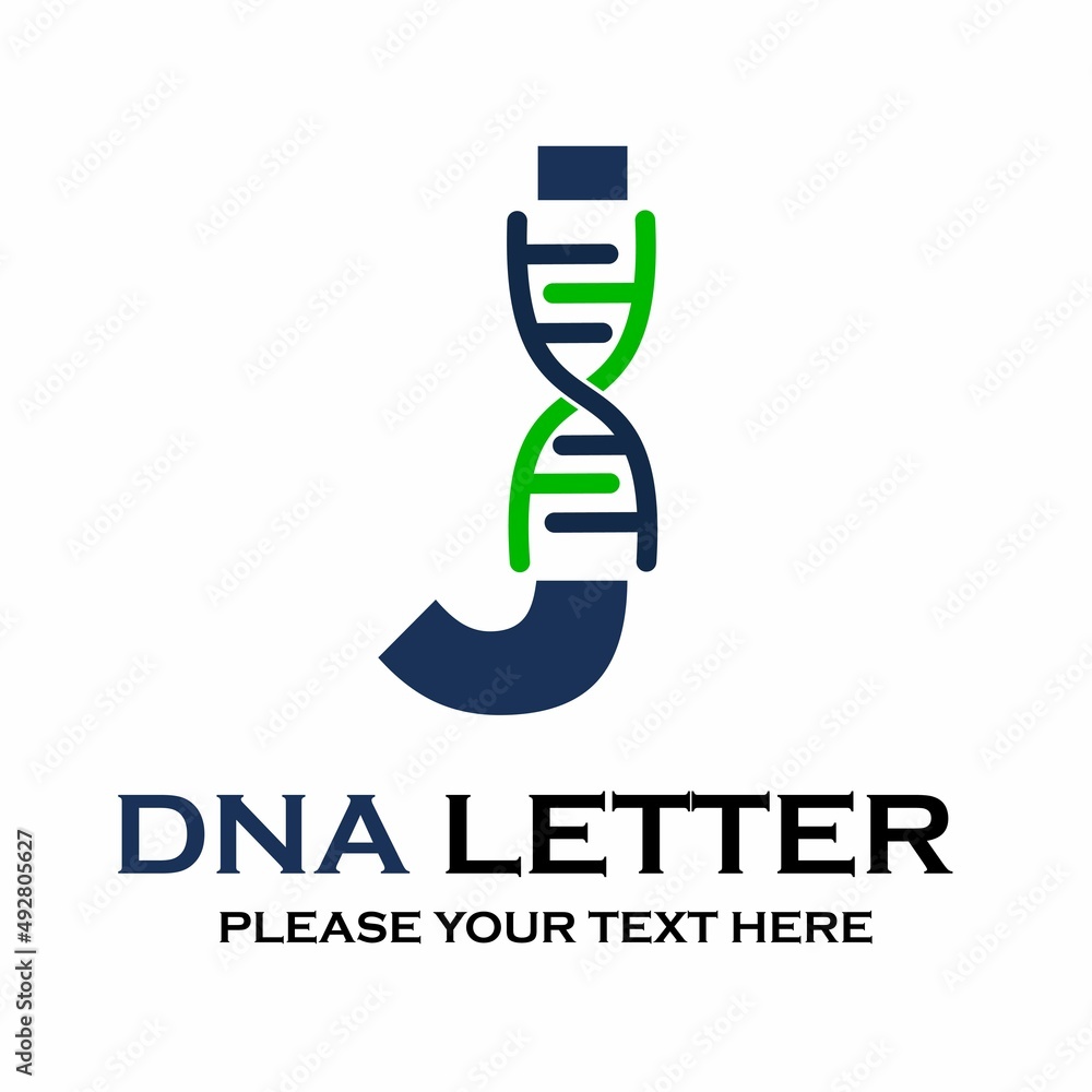 Letter j DNA logo template. Design with chromosome symbol. Suitable for ...