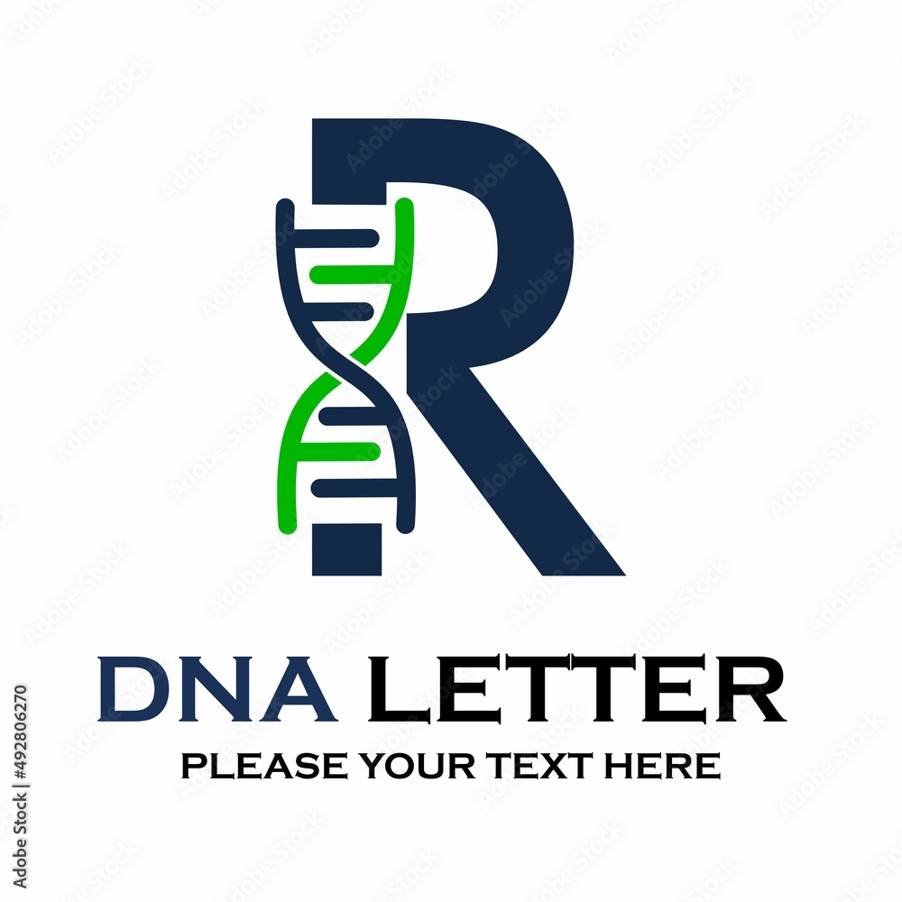 Letter r DNA logo template. Design with chromosome symbol. Suitable for ...