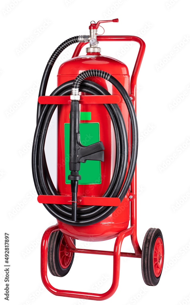 Portable fire extinguisher. Industrial fire fighting vehicle and tube ...