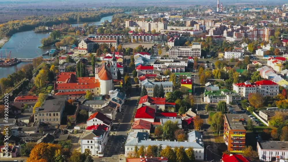 Pinsk, Brest Region, Belarus. Pinsk Cityscape Skyline In Autumn Morning ...