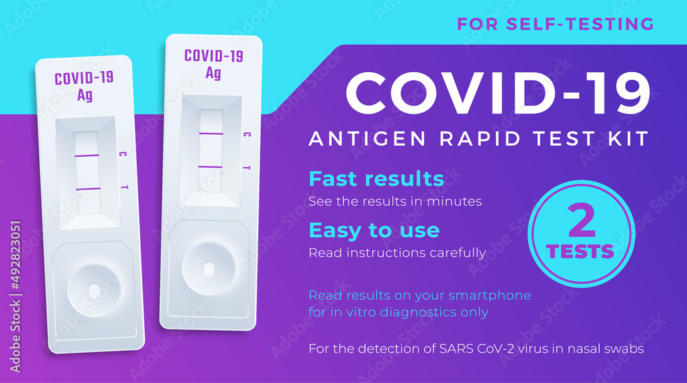 COVID-19 Antigen Fast Self Test Label Template. Medical Corona Virus ...